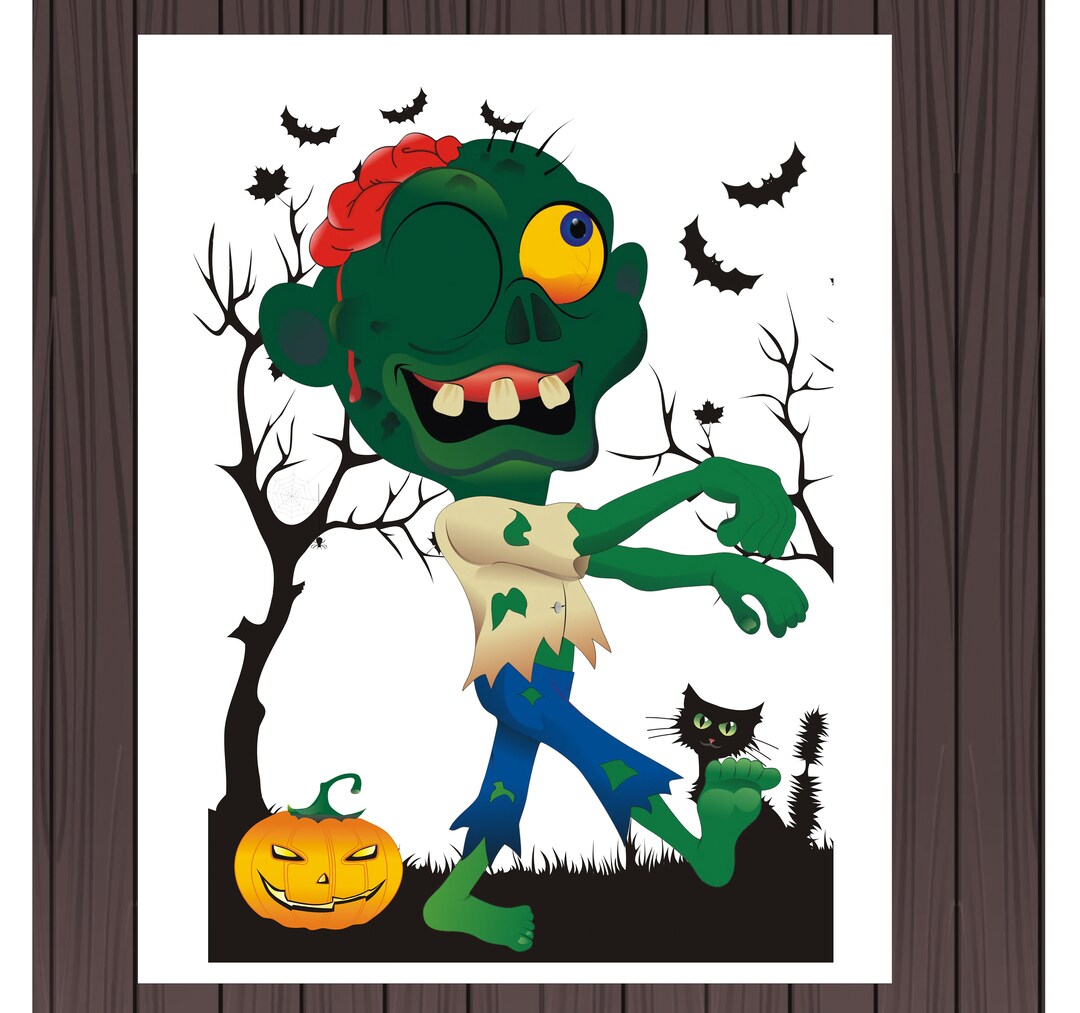 Pin the Eye on the Zombie Game 15 Players A3 Size - Etsy