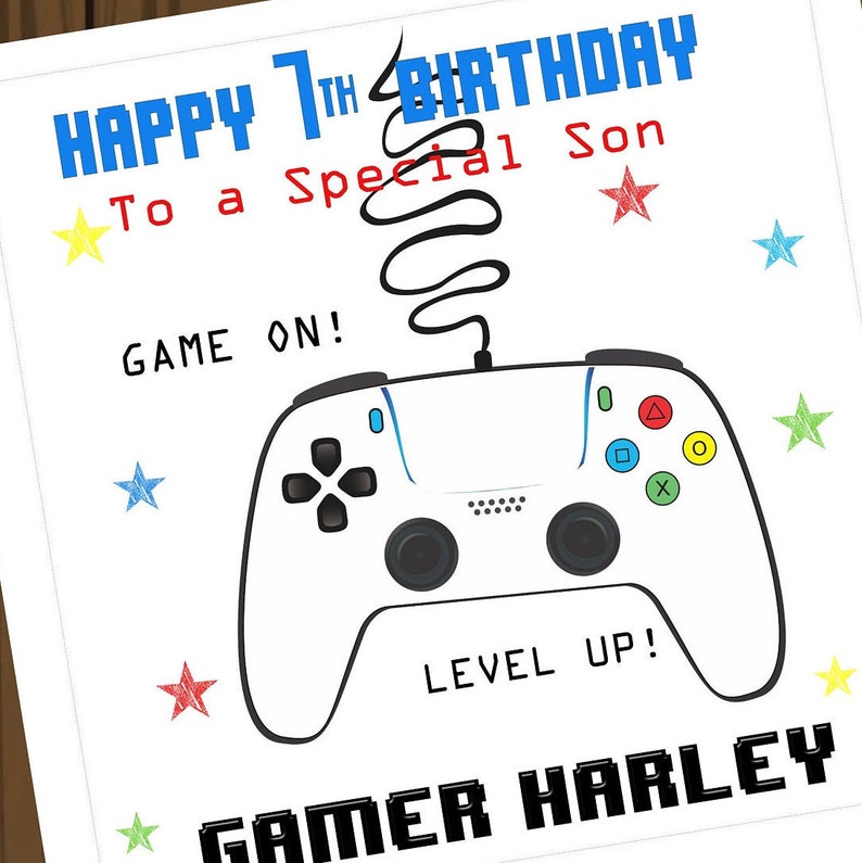 Personalised Handmade Gamer Controller Card Birthday Boy Any Age Son ...