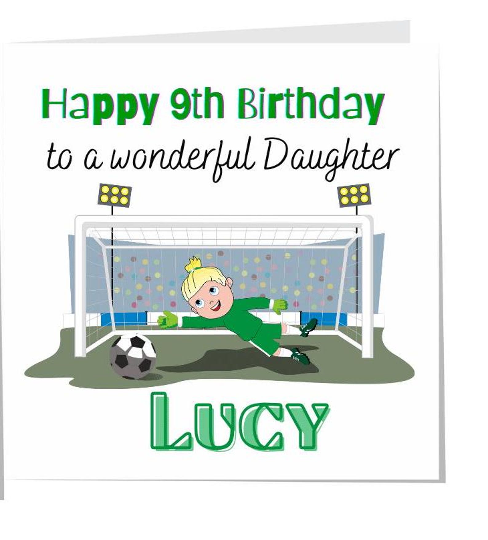 Personalised Girl Football Goalkeeper Card, Daughter, Niece ...
