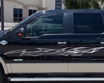 Chrome Flames Decals - Etsy