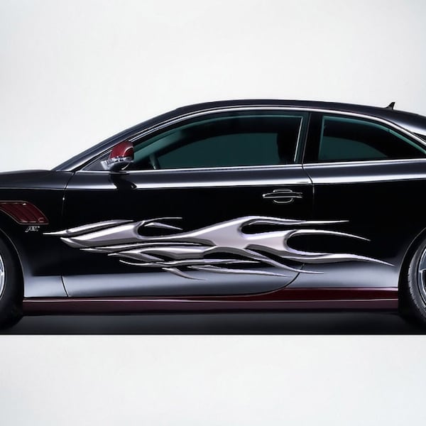 Chrome Flame Decals - Etsy