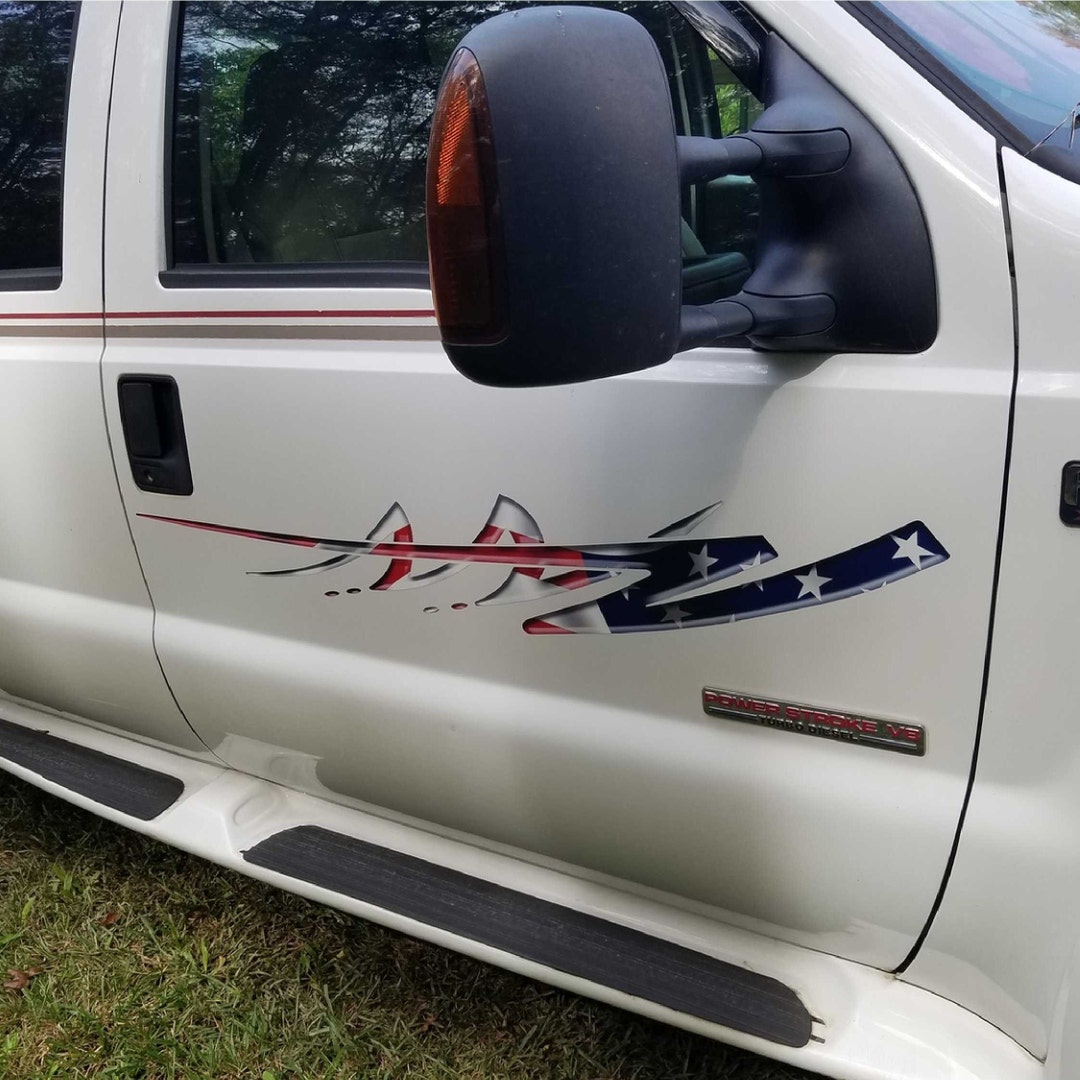 Truck Decals, Vinyl Side Decals for Car or Truck, American Flag Stripes ...