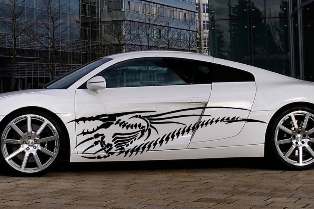 Dragon Skeleton Car Vinyl Decals Set of 2 - Etsy