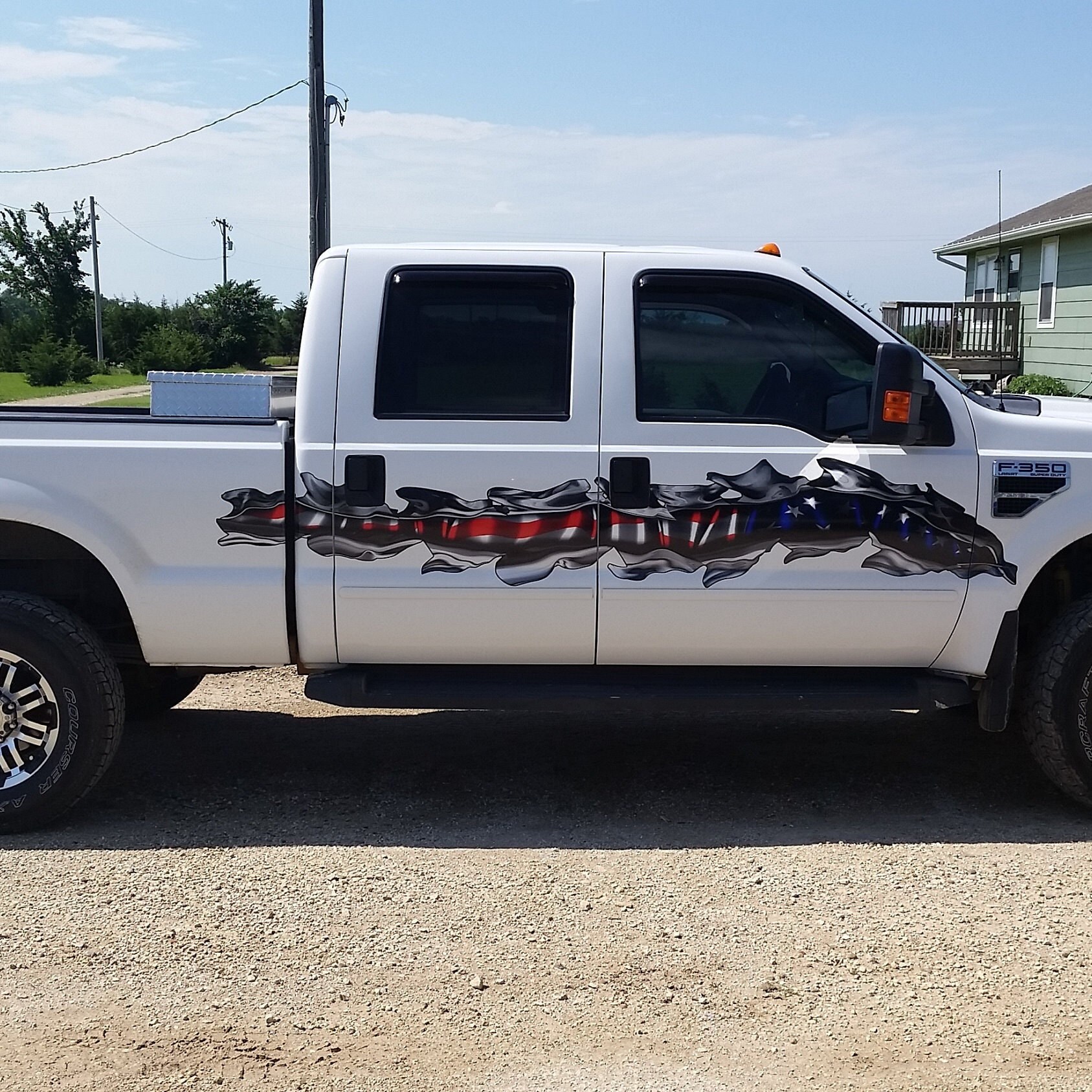 American Flag Metal Tear Truck Decals Set of 2 - Etsy