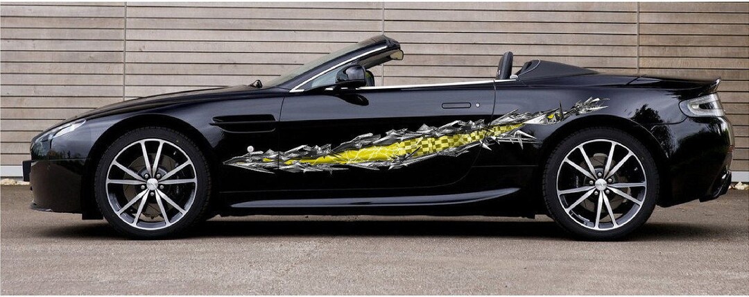 Car Decals, Checkered, Ripped Metal, Car Decals, Set of 2 - Etsy