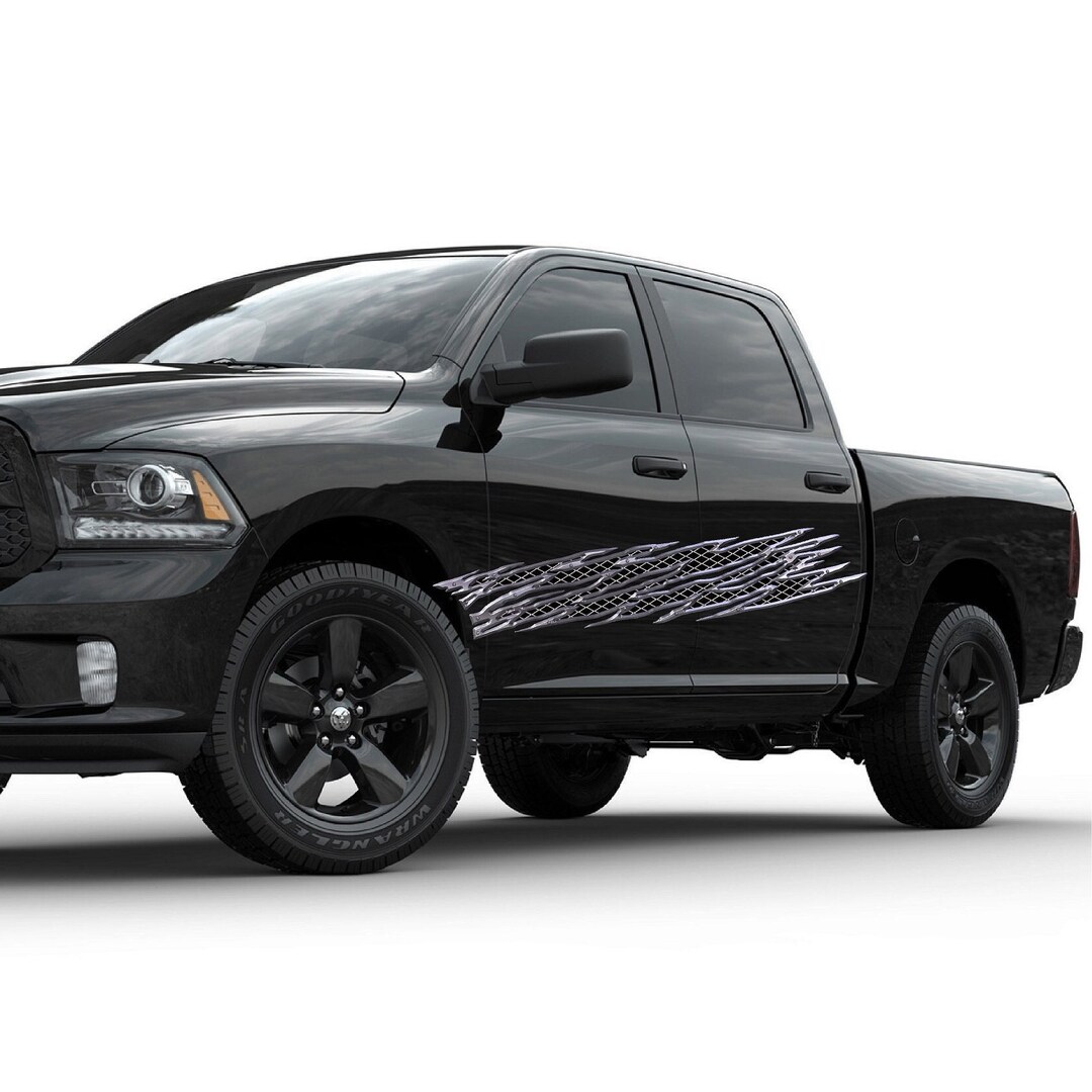 Chrome Flames Vinyl Graphic Decals Set of 2 - Etsy