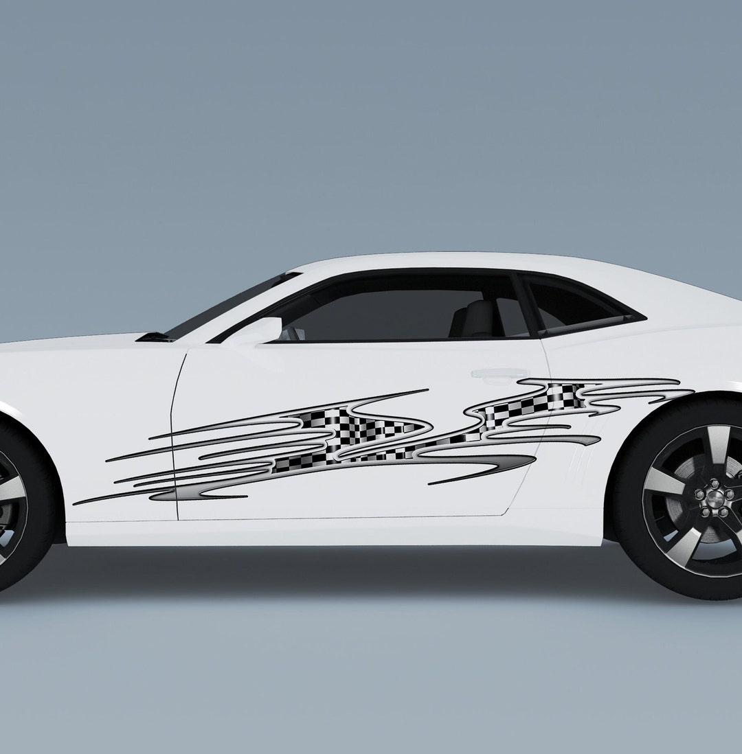 Beast Checkers Car Side Decals, Vinyl Racing Graphics for Trucks and ...