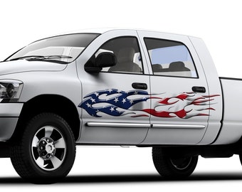 USA Flag Vinyl Vehicle Auto Wrap Boat Car Truck Graphics Decals Race ...