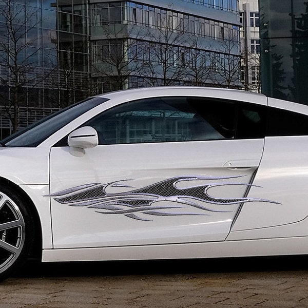 Chrome Flame Decals - Etsy