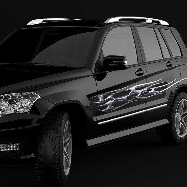 Chrome Flame Decals - Etsy