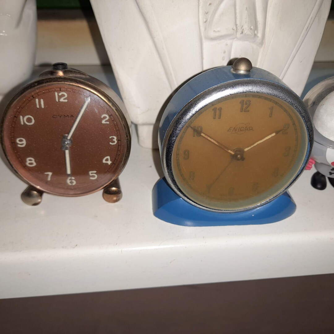 Travel Clock Cyma and Enicar Swiss Made Travel Clock Alarm 1950s 1960s ...