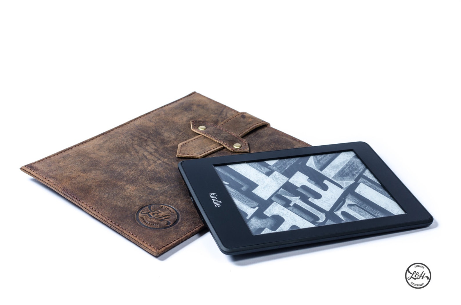 Leather KINDLE CASE Personalized Monogram Sleeve Cover Genuine - Etsy UK