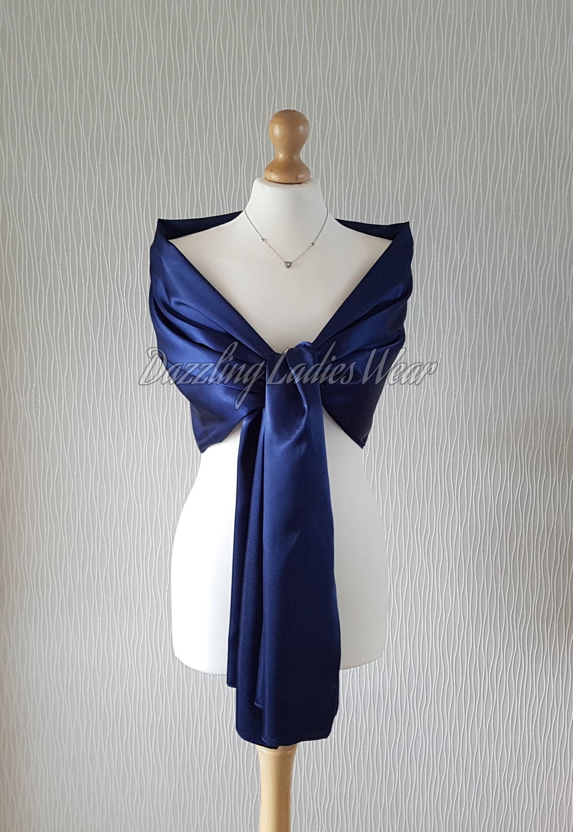Navy Blue Satin Shawl Large Satin Shawl / Wrap / Stole / - Etsy
