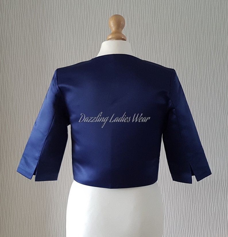 Navy / Dark Blue Satin Bolero Fully Lined UK 4-26/US 1-22 - Etsy
