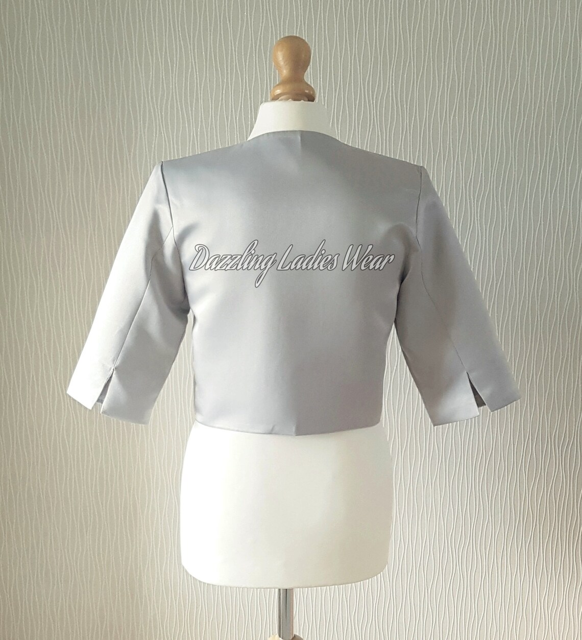 Light Silver Grey Satin Bolero / Shrug / Cropped Jacket | Etsy