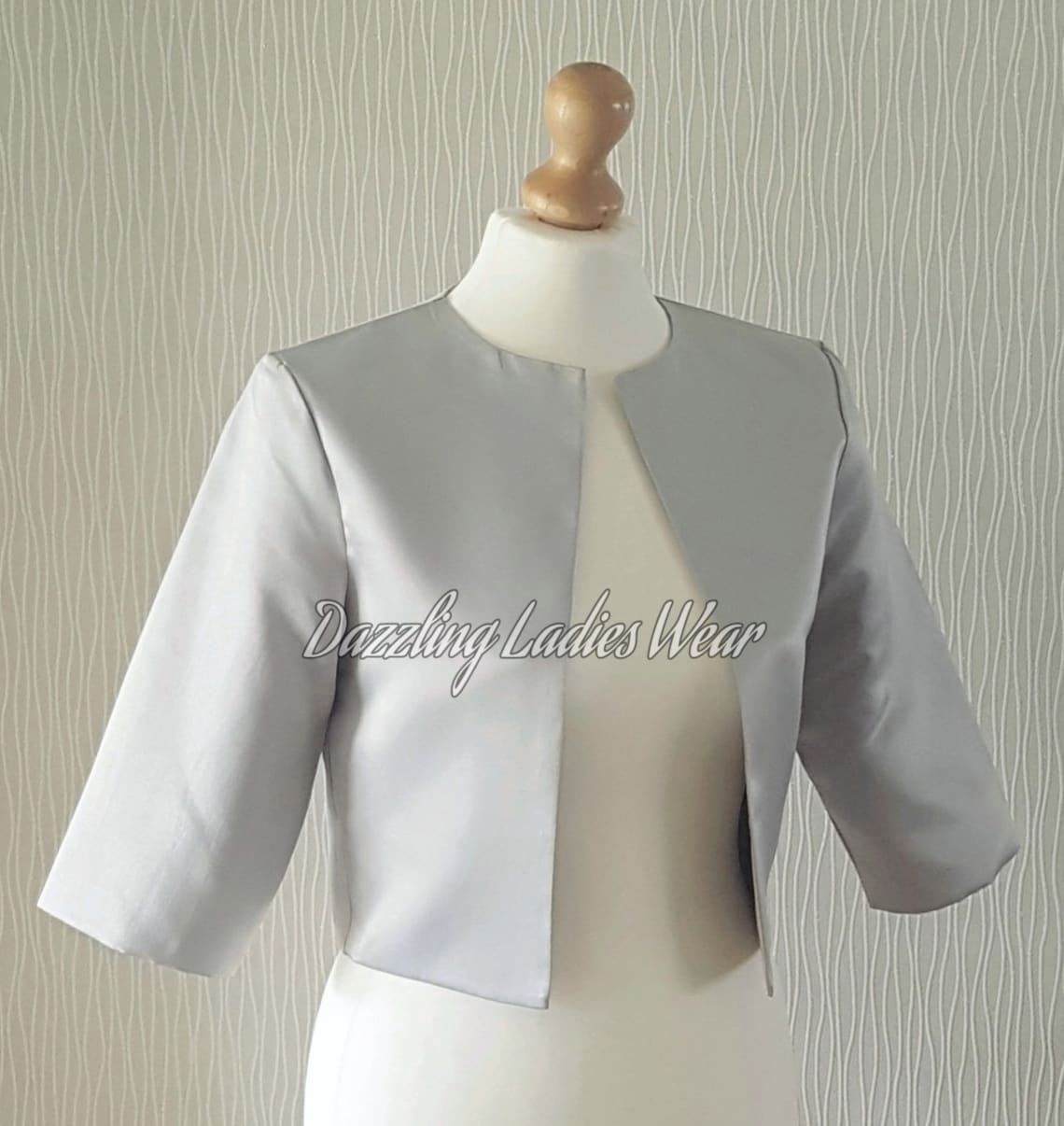 Light Silver Grey Satin Bolero / Shrug / Cropped Jacket | Etsy