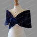Navy / Dark Blue Faux Fur Stole With Ribbon UK 8-20/ US 4-16 / Bolero ...