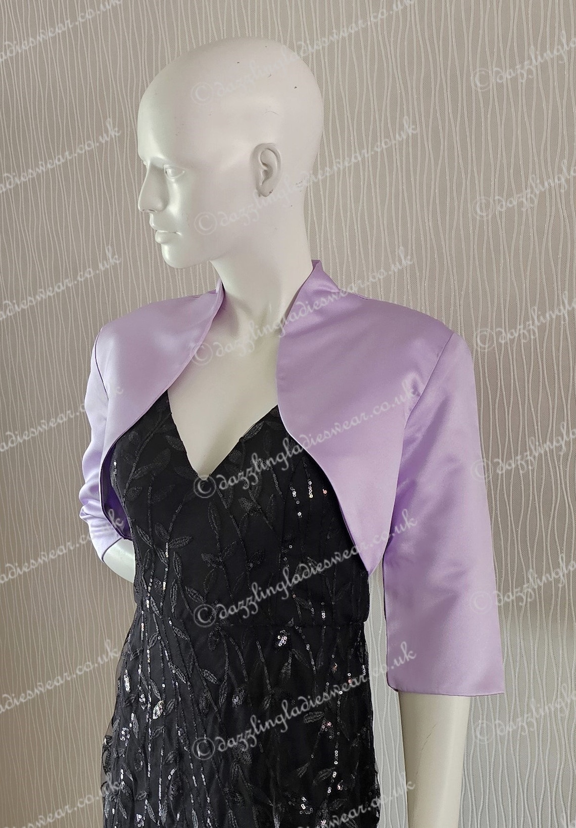 Light Purple Satin Bolero / Shrug / Cropped Jacket Fully Lined - UK 2 ...