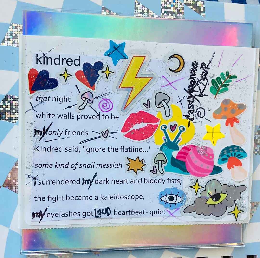 Punk Poetry Snail Power Sticker-magnet Words From Kindred by C. Renee ...