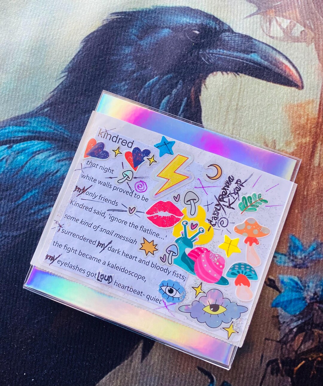 Punk Poetry Holographic Collage Magnet ~ Words From Kindred by C. Renee ...