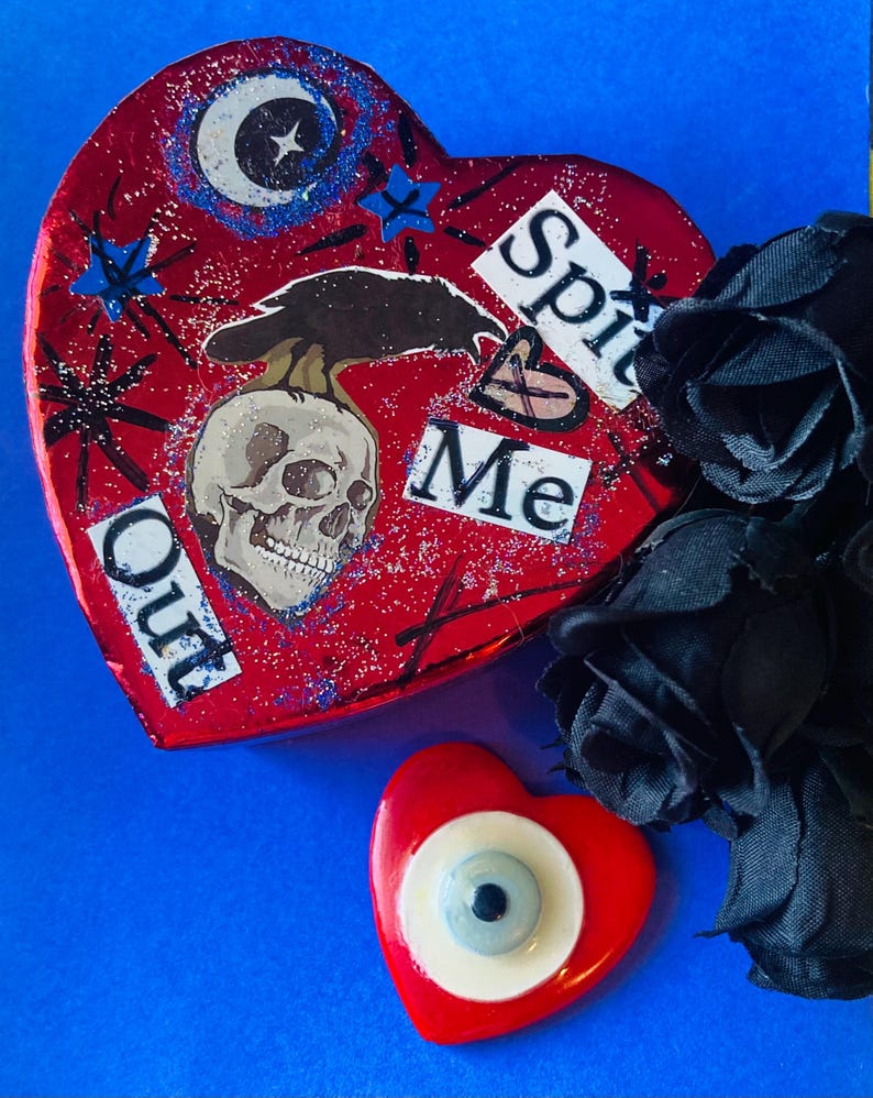 Goth Gift Box ~ Heart-shaped ~ Spit Me Out ~ Raven Spirit Animal ~ the ...