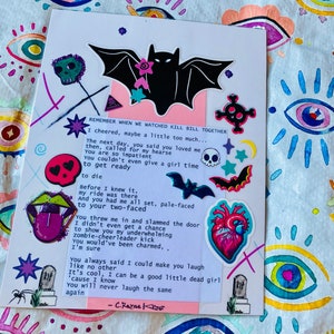 3D Punk Poetry Broadside Collage Style Signed by Poet on the Back Indie ...