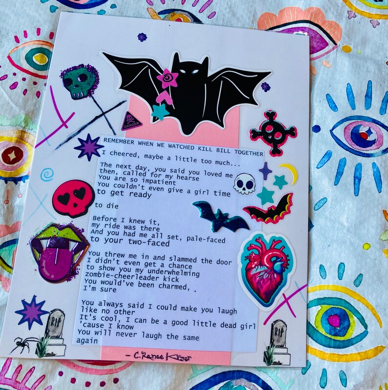 3D Punk Poetry Broadside Collage Style Signed by Poet on the Back Indie ...