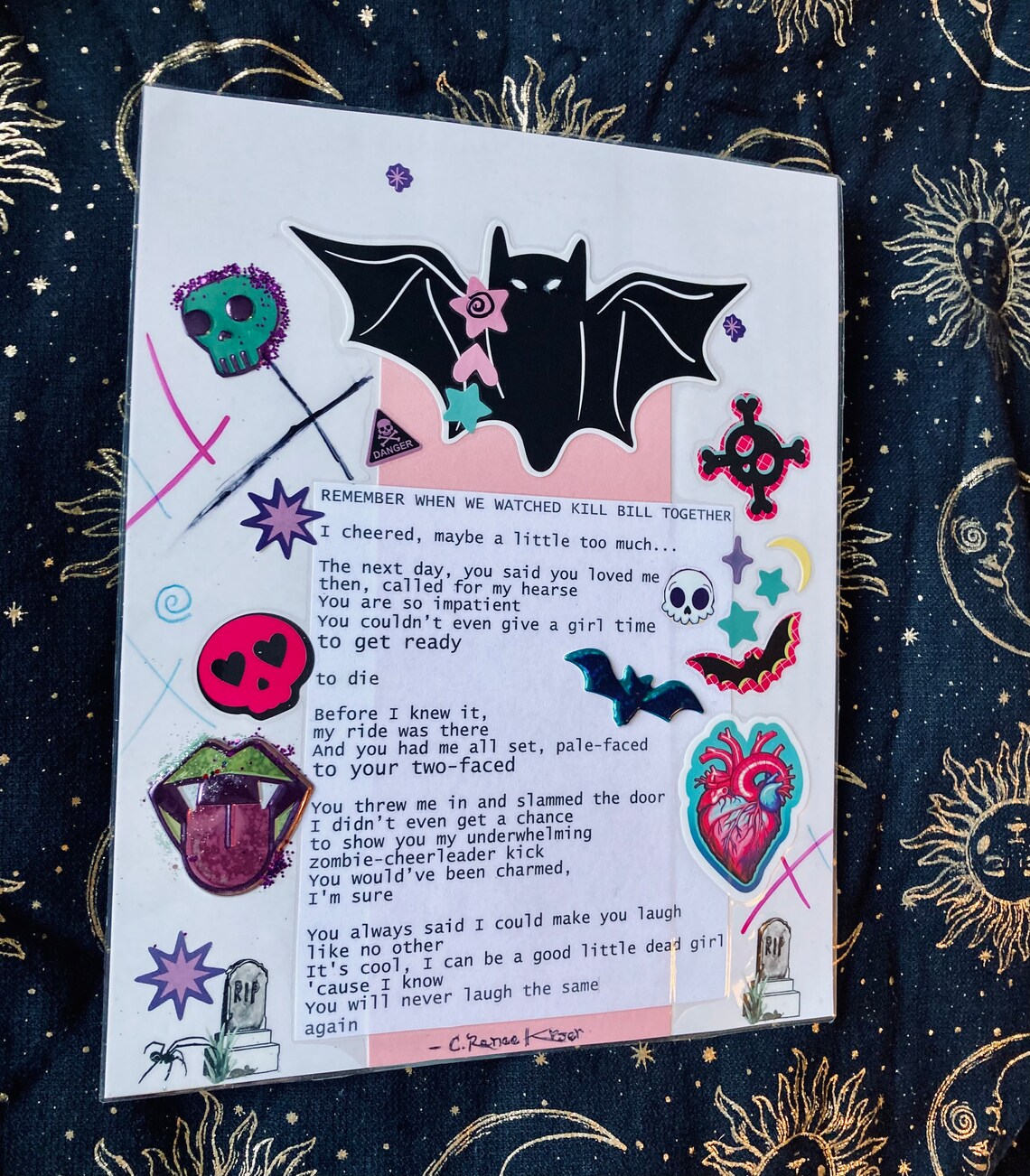 3D Punk Poetry Broadside Collage Style Signed by Poet on the Back Indie ...