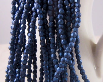 Metallic Blue Beads - Etsy