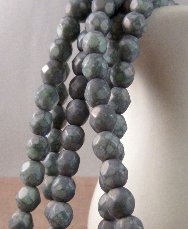 MOON PEBBLES II 6mm Firepolish Matte Opaque Pale Turquoise | Etsy