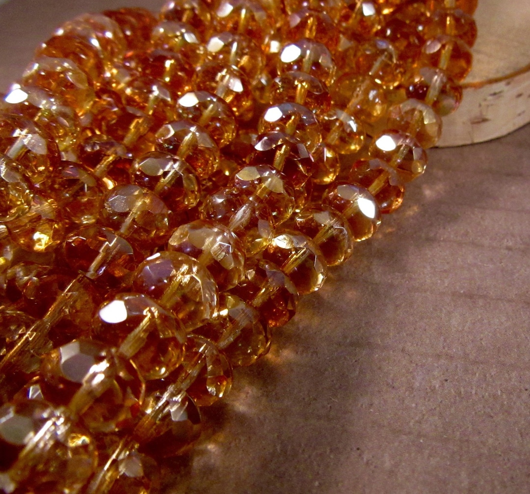 RUST CRYSTAL 11x7mm Crystal Celsian Czech Glass Faceted Rondell Donut ...