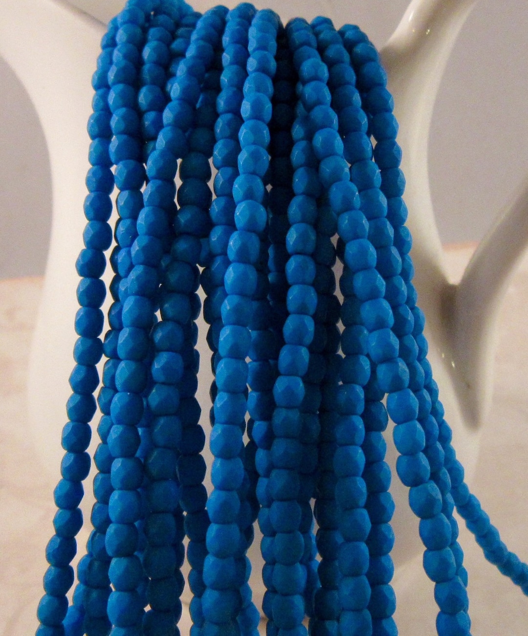 ELECTRIC BLUE 3mm Neon Electric Blue Firepolish Czech Glass Faceted ...