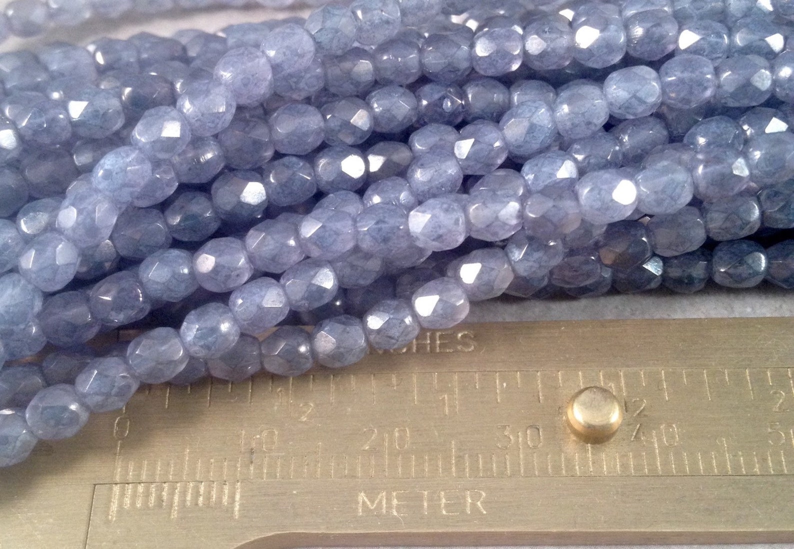 SLATE BITS 4mm Firepolish Luster Stone Grey Czech Glass | Etsy