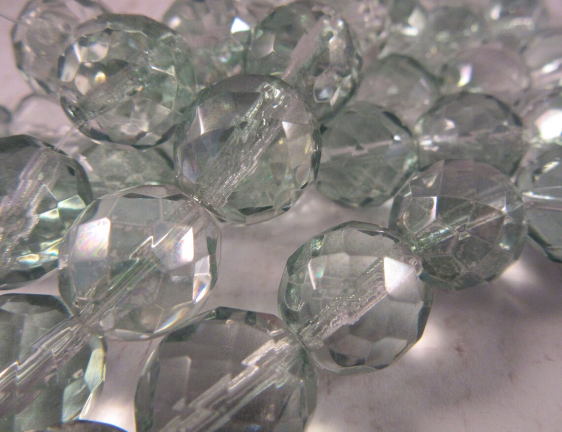 MACK SAGE DADDY 14mm Luster Green Crystal Firepolish Faceted - Etsy