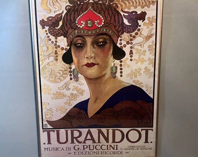 Turandot Poster Puccini Opera Under Glass in Brushed Aluminum Frame ...