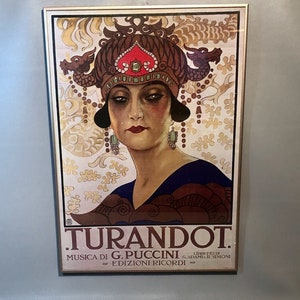 Turandot Poster Puccini Opera Under Glass in Brushed Aluminum Frame ...