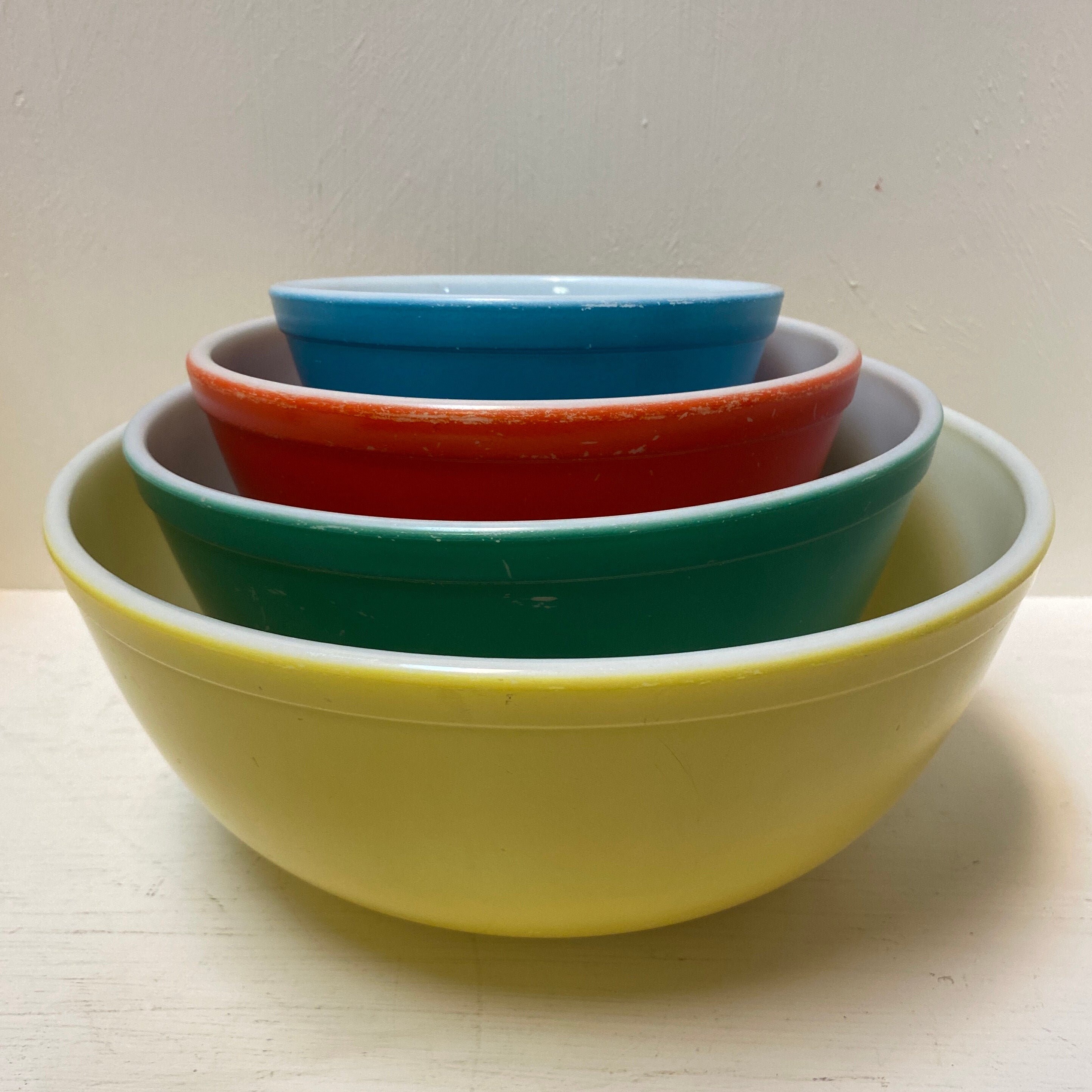 Pyrex Primary Colors Mixing Nesting Bowls Vintage Set Of 4 | Etsy
