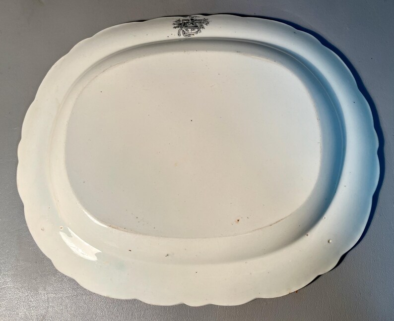 1890s Large Platter London China Black & White Transferware Park Scenery Cattle by the River - Etsy