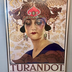 Turandot Poster Puccini Opera Under Glass in Brushed Aluminum Frame ...