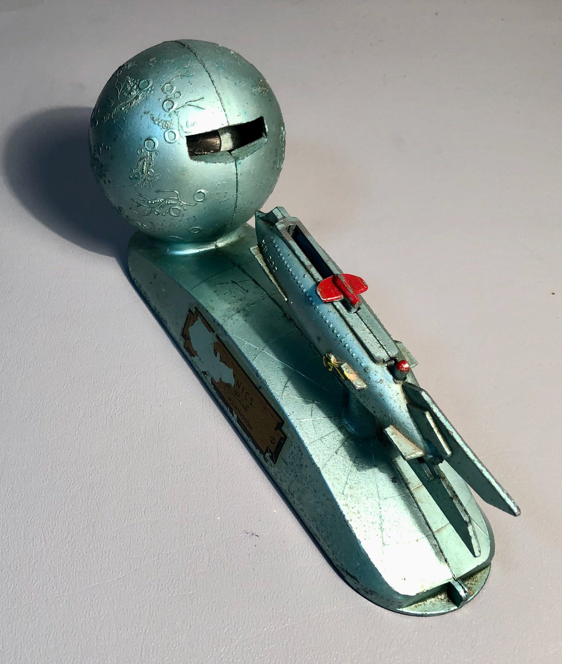 C1950 Mechanical Coin Bank Strato Rocketship Launches Coins | Etsy