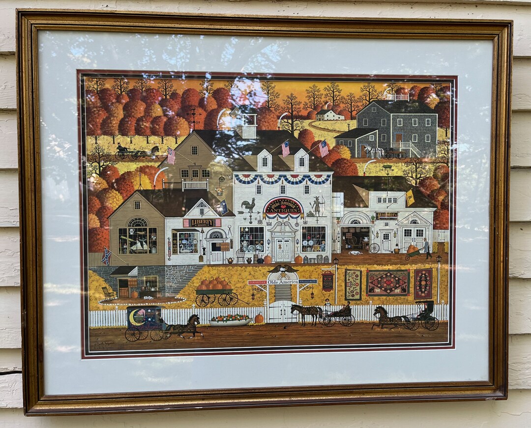 Wysocki Scarce Print Olde America in Gold Frame 25x28 Signed & Numbered ...