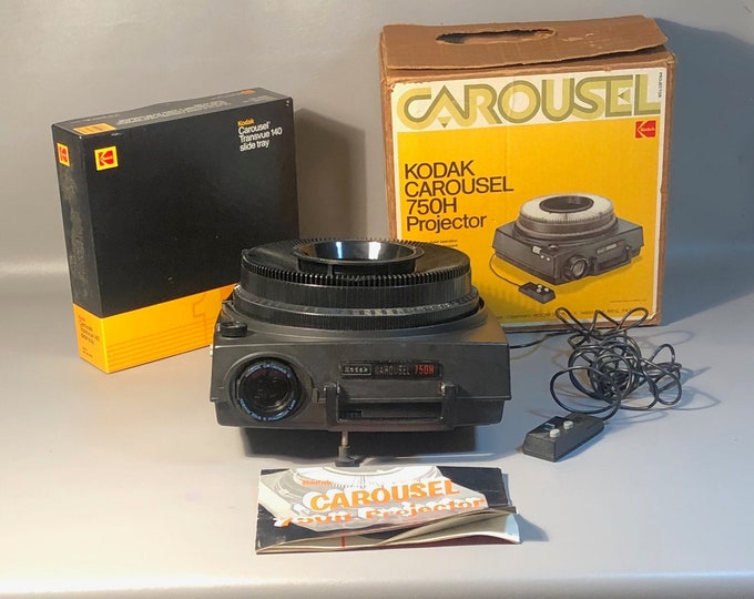 Kodak 750H Carousel Slide Projector W/remote Control, 140 Slide Tray ...