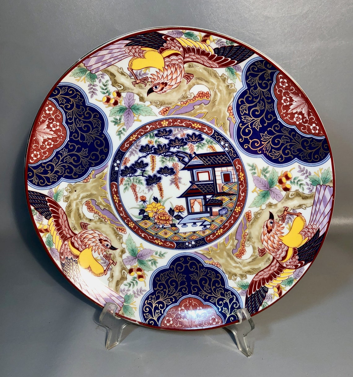 Japanese Imari Ware 12 Charger Plate C1910 W/birdslandscape | Etsy