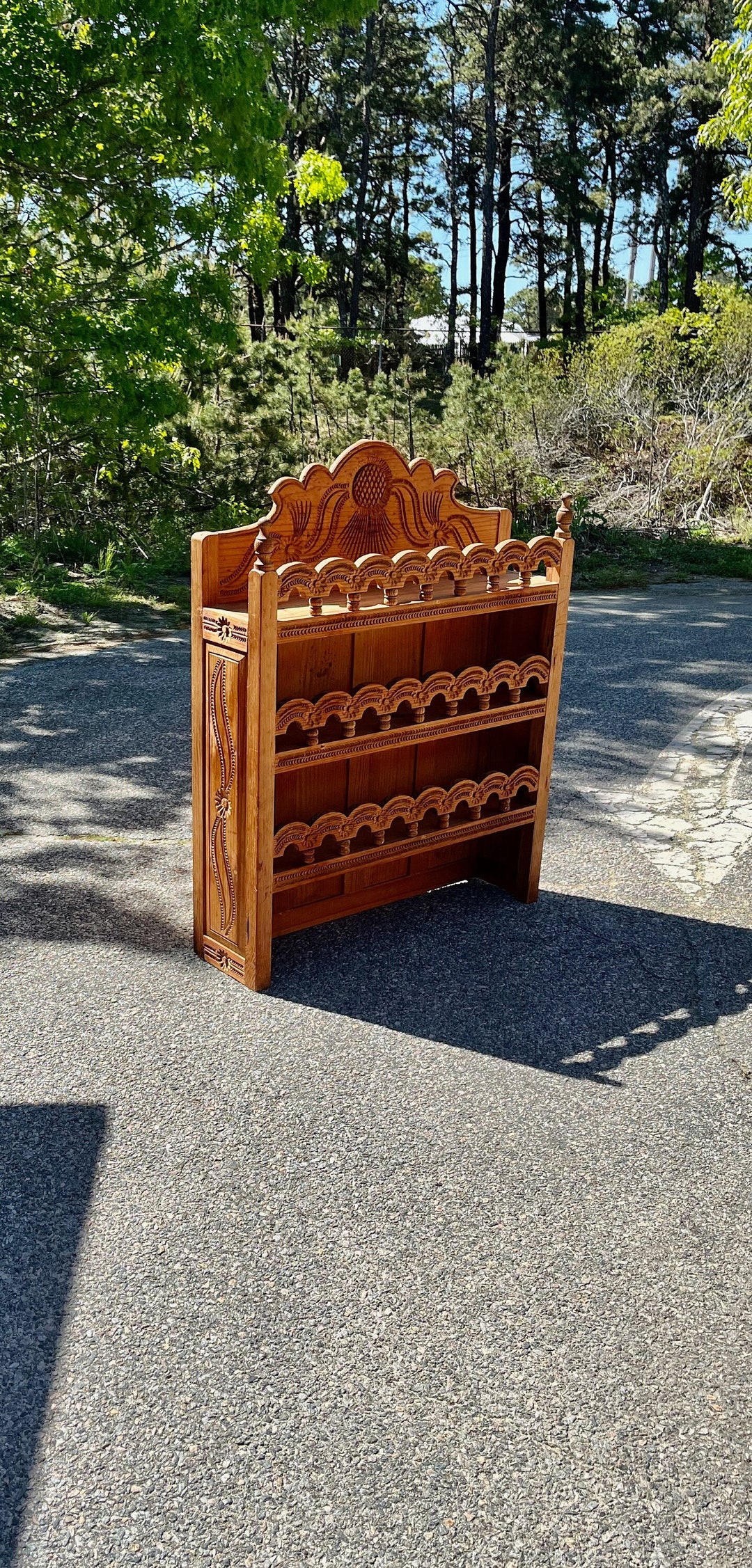 Mexican Folk Artist Bookcase Hand Carved Alejandro Guadalupe Garcia ...