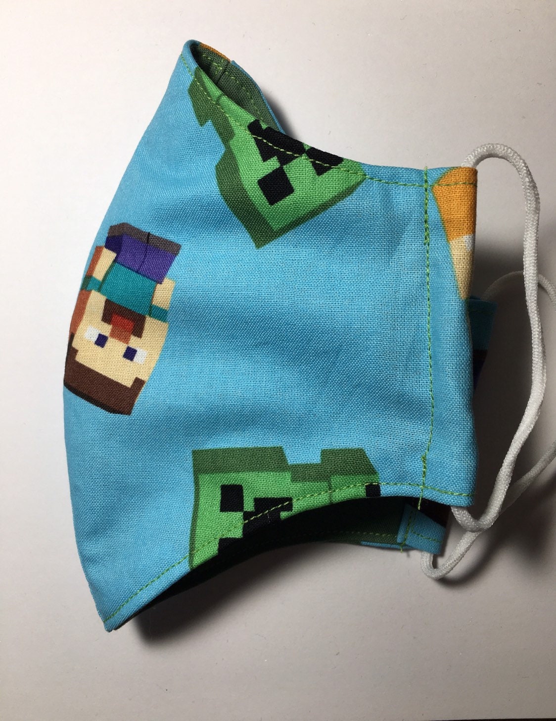 New 4 Layer Blue Minecraft comfortable Face Mask Washable | Etsy