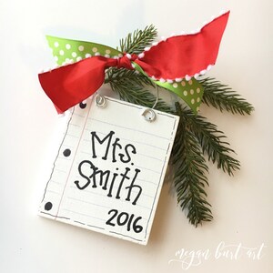 Personalized Teacher Notebook Ornament - Etsy