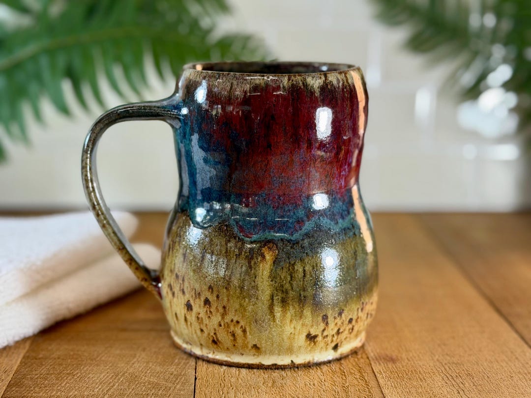 Handmade Stoneware Mug, Large Pottery Coffee Cup, Artisan Tea Mug, 31oz ...