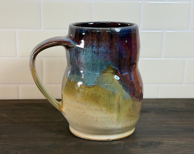 Mug, Large Coffee Cup, Tea Cup, Wheel Thrown Stoneware, 34 Oz. 1492 - Etsy