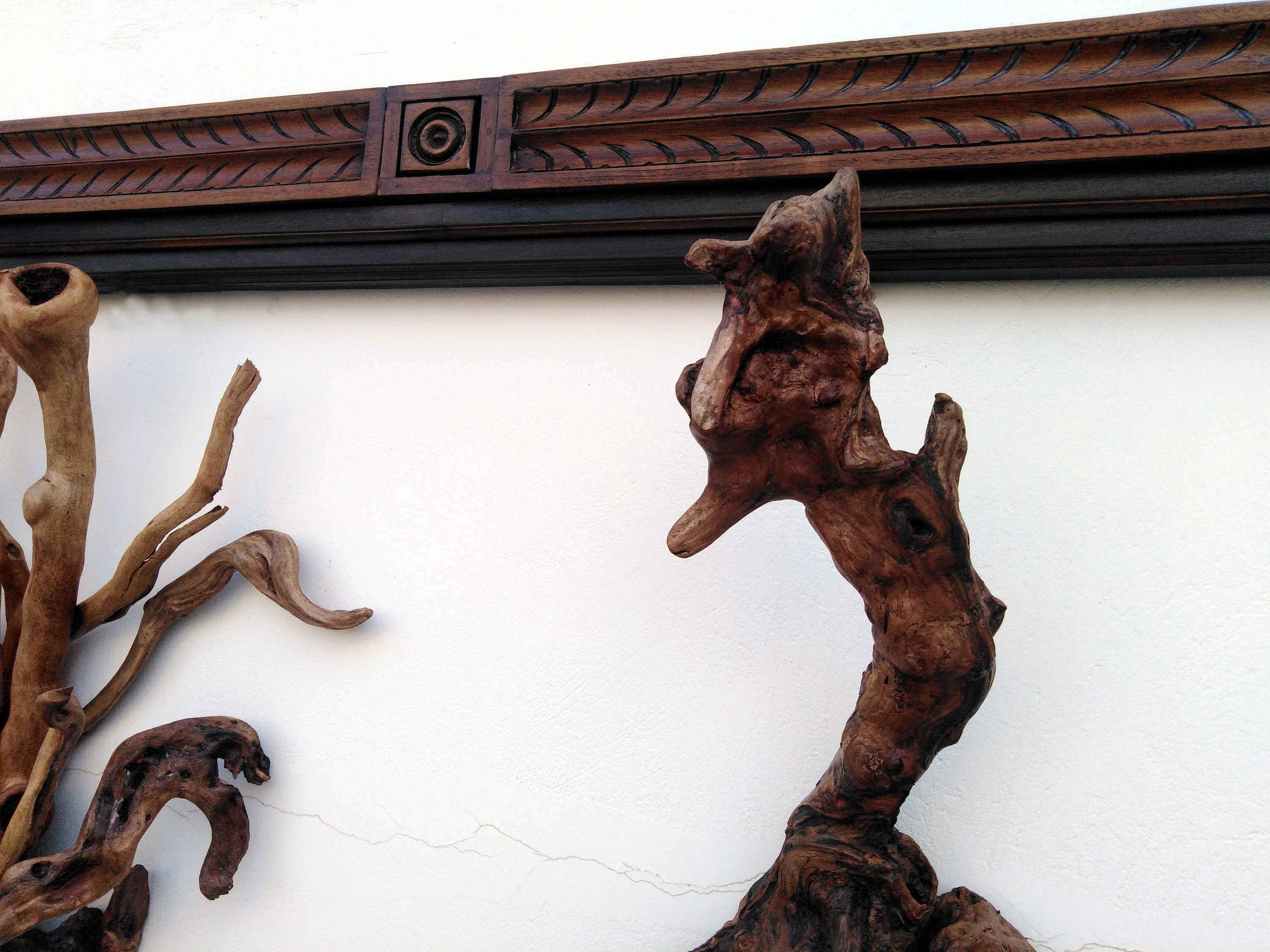 Driftwood Wall Art Branch Frame Design(the Peafowl), Solid Wallnut, Oak ...