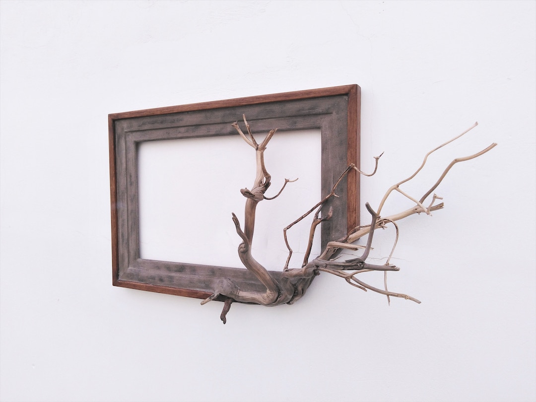 Driftwood Wall Art Frame Minimal Design, Solid Natural Oak Wood With ...
